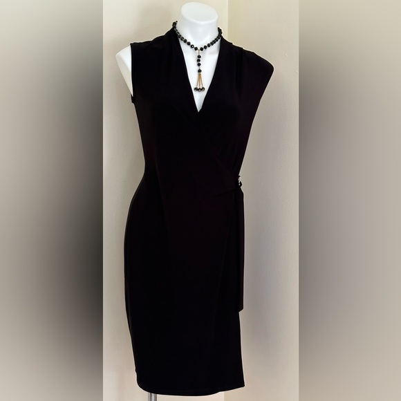 Joseph Ribkoff | Dresses | Joseph Ribkoff Black Low V Neck Cut Rap Look ...